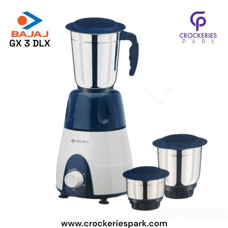 Crockeries Park - Buy BAJAJ GX3 DLX 500 Watts 3 Jar GX 500 Mixer Grinder